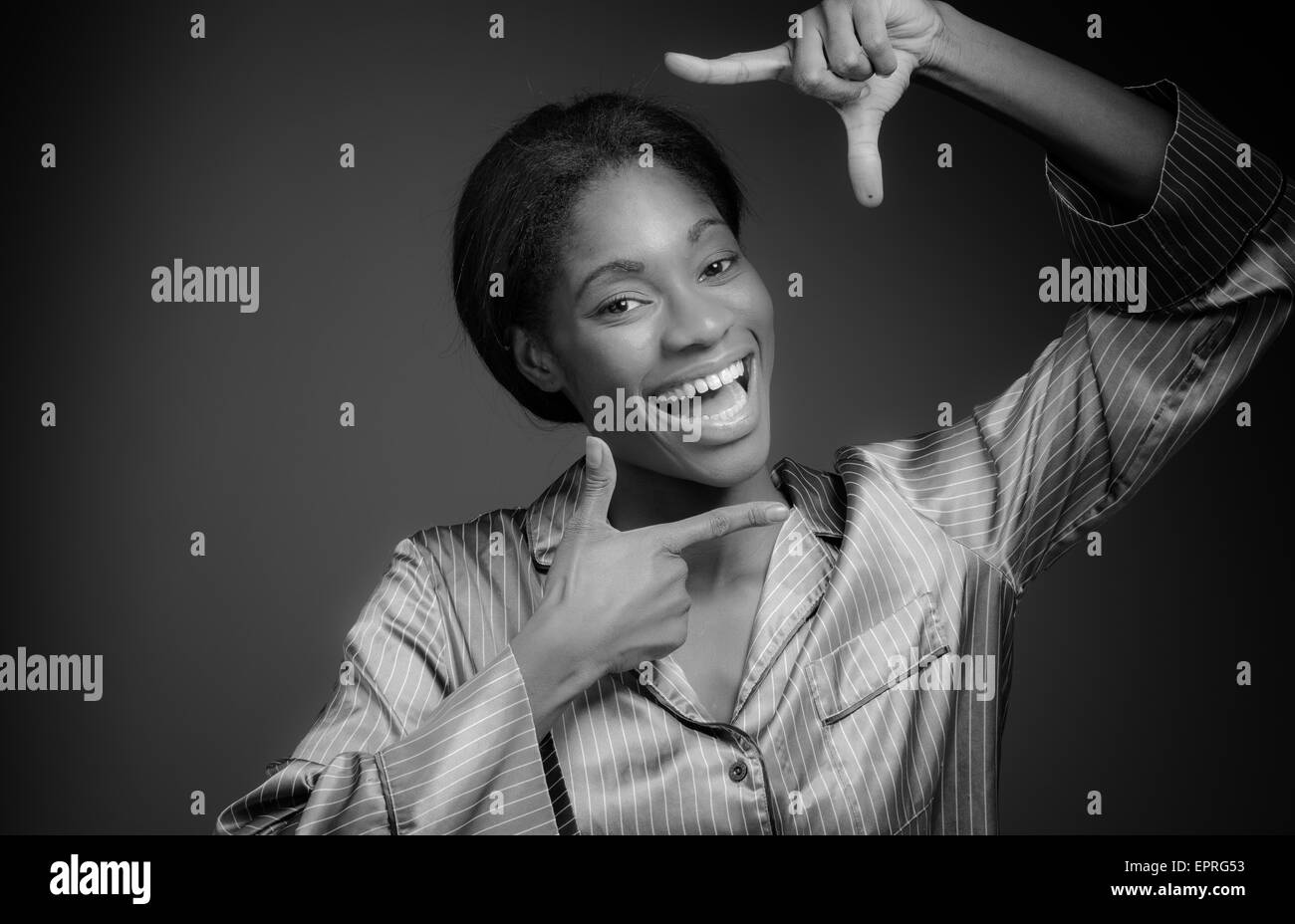 Model isolated framing with fingers Stock Photo - Alamy