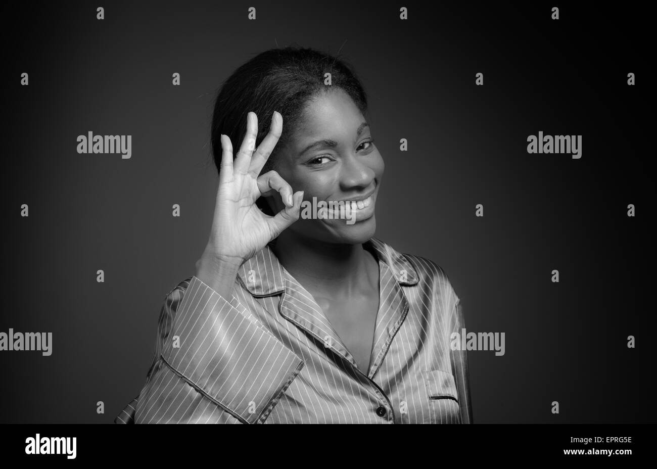 Model isolated ok sign Stock Photo - Alamy