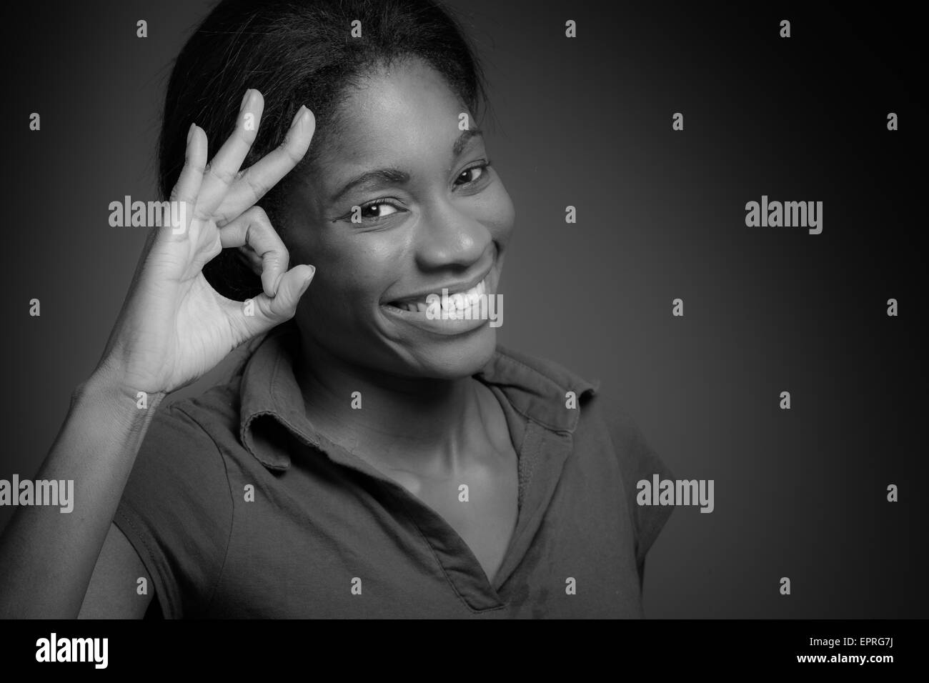 Model isolated ok sign Stock Photo - Alamy