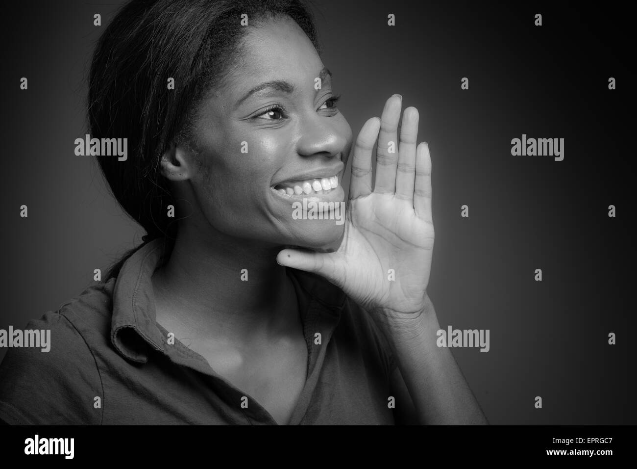 Model isolated talking shouting voice Stock Photo - Alamy