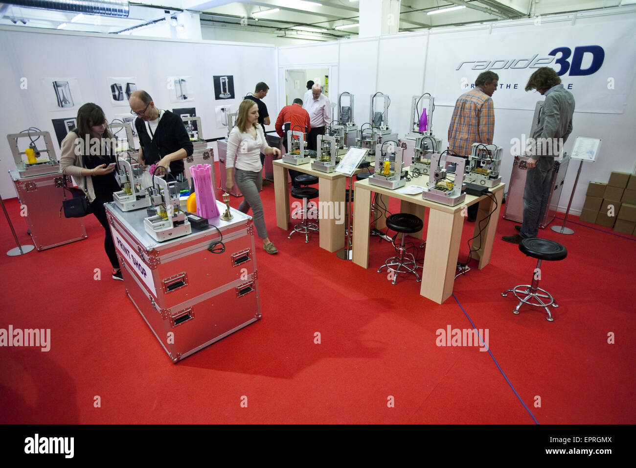 London, UK. 21st May, 2015. 3D rapide display at the 3D Print Show ...