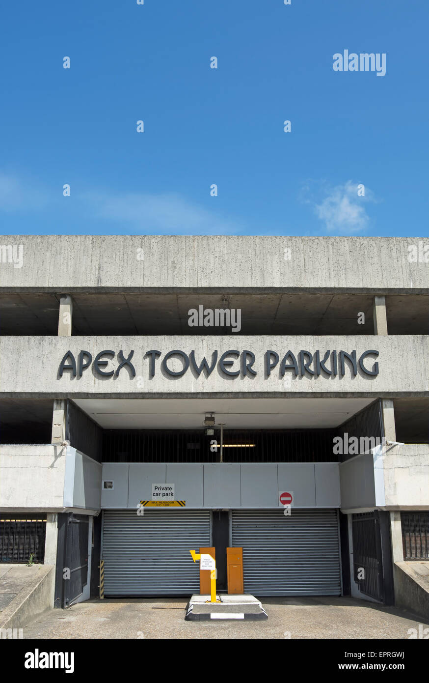 frontage of apex tower parking, a car park serving the apex tower ...