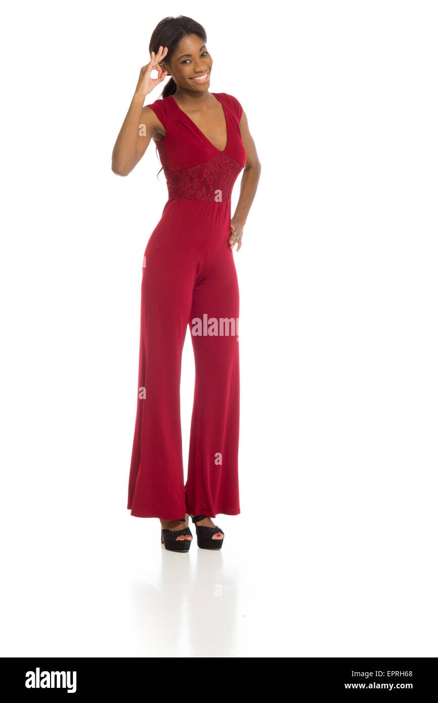 Model isolated on plain background in studio Stock Photo - Alamy