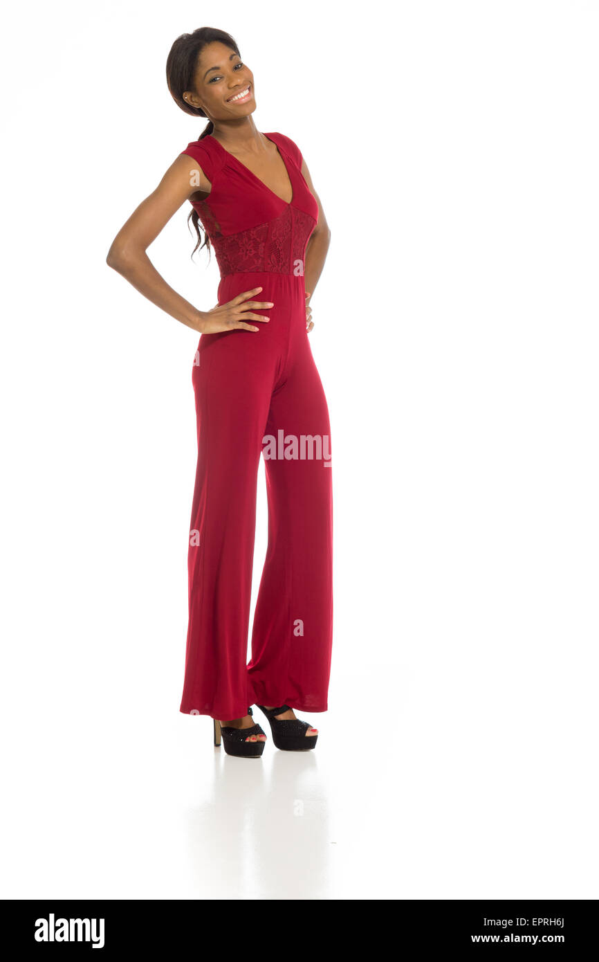 Model isolated on plain background in studio Stock Photo - Alamy