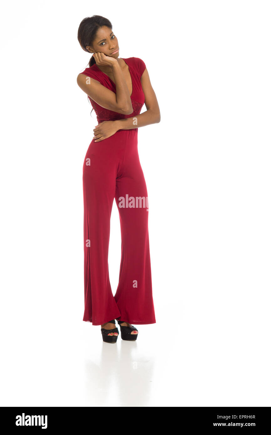 Model isolated on plain background in studio Stock Photo - Alamy