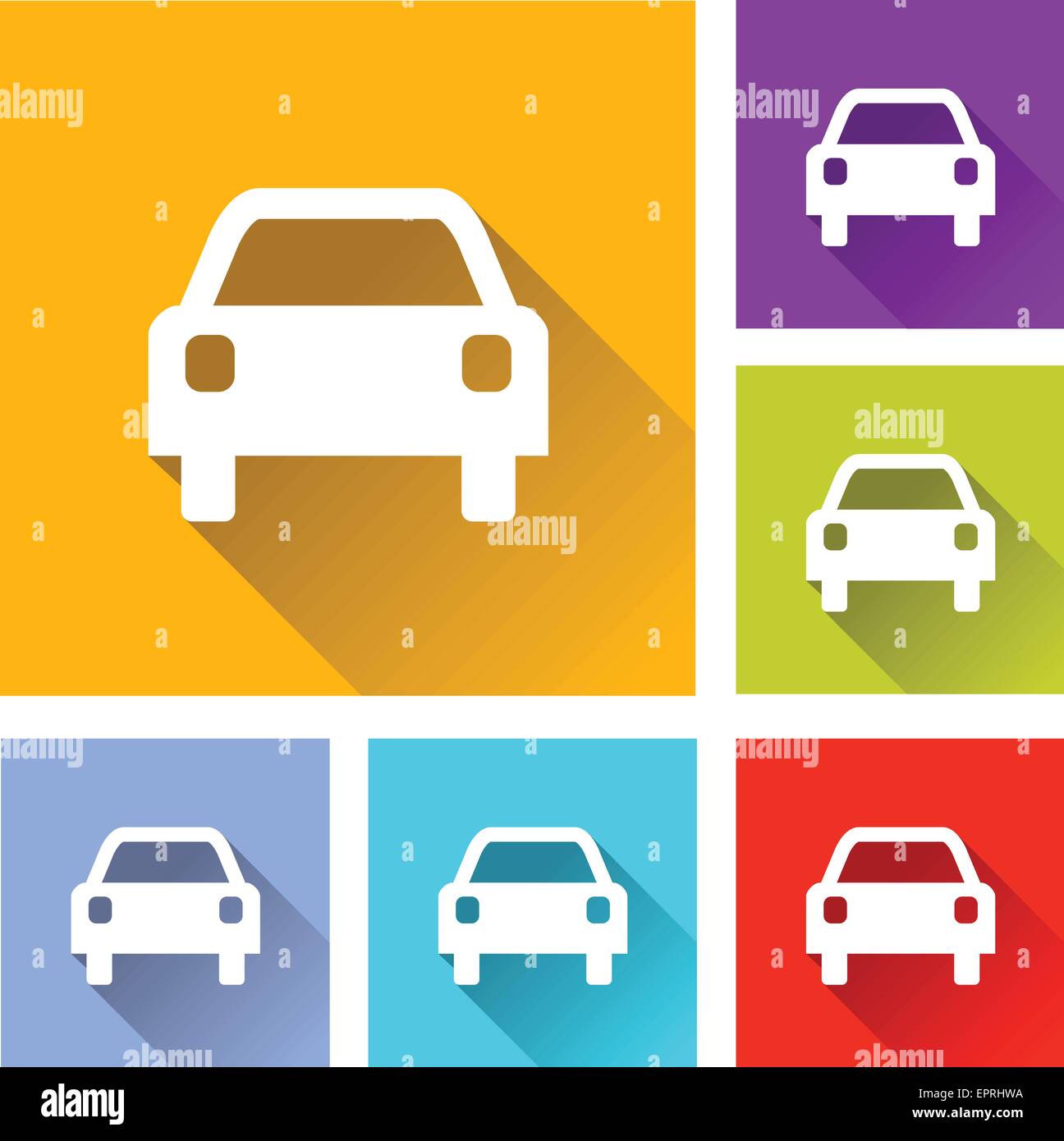 illustration of flat design set icons for car Stock Vector Image & Art ...