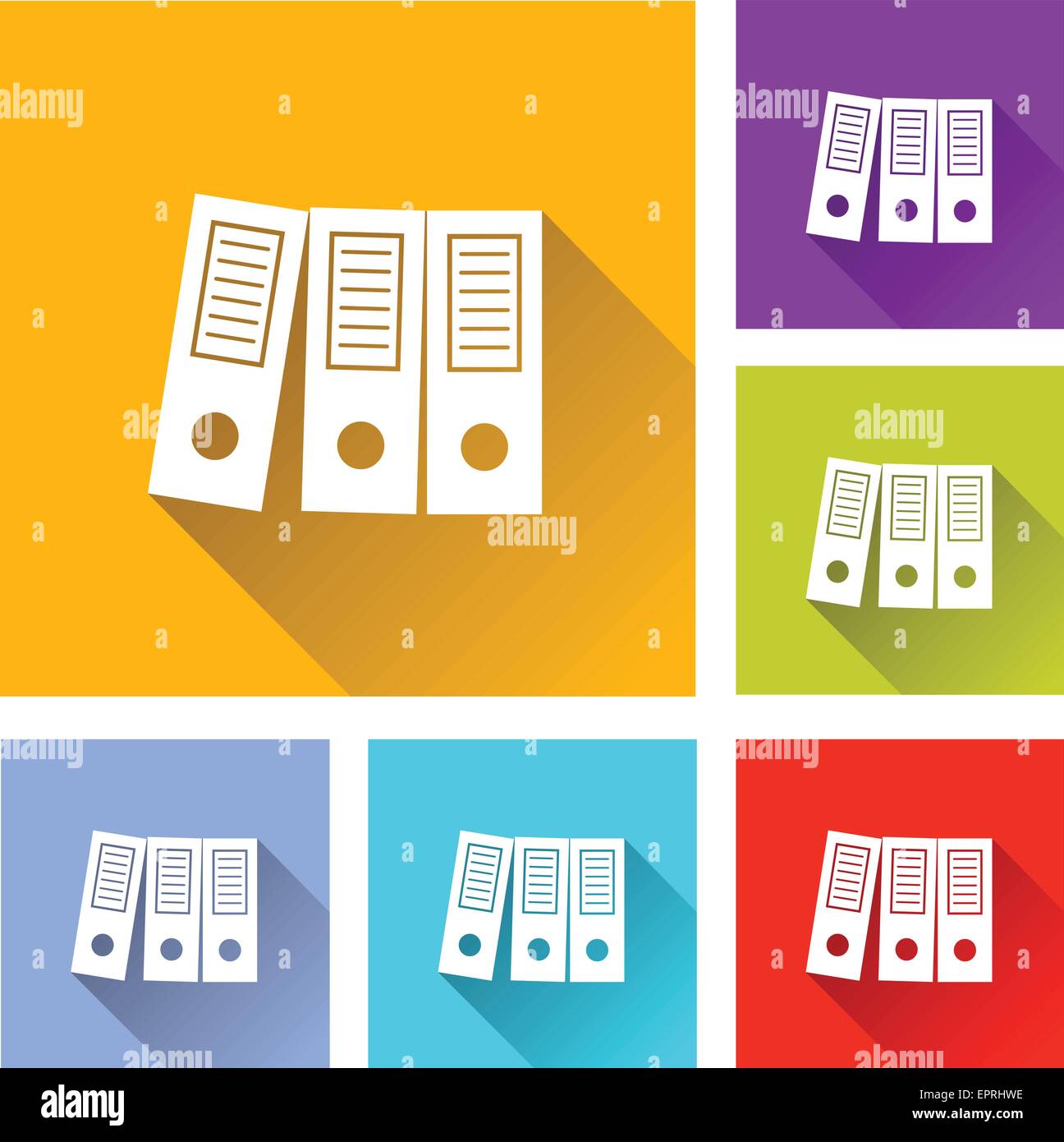 illustration of flat design set icons for binder Stock Vector Image ...