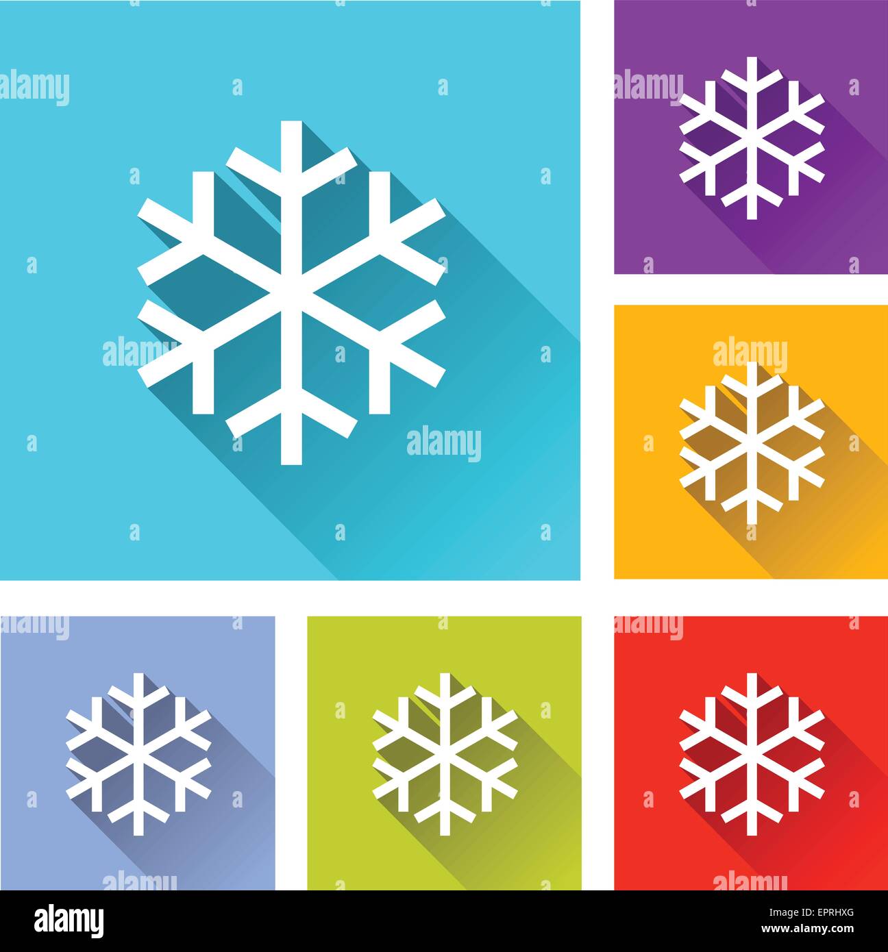 illustration of flat design set icons for snow Stock Vector Image & Art ...