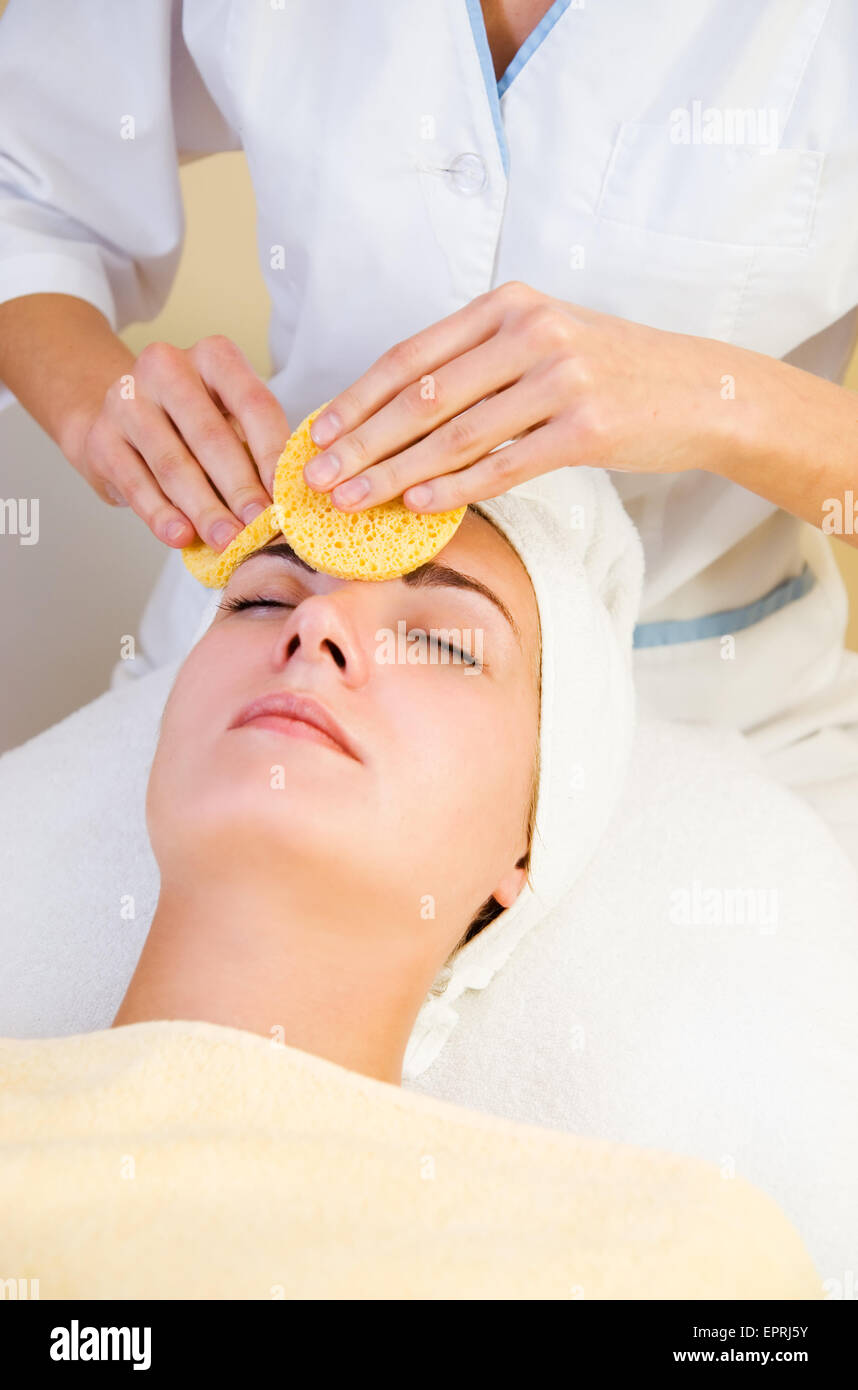Beautiful girl in spa salon Stock Photo - Alamy