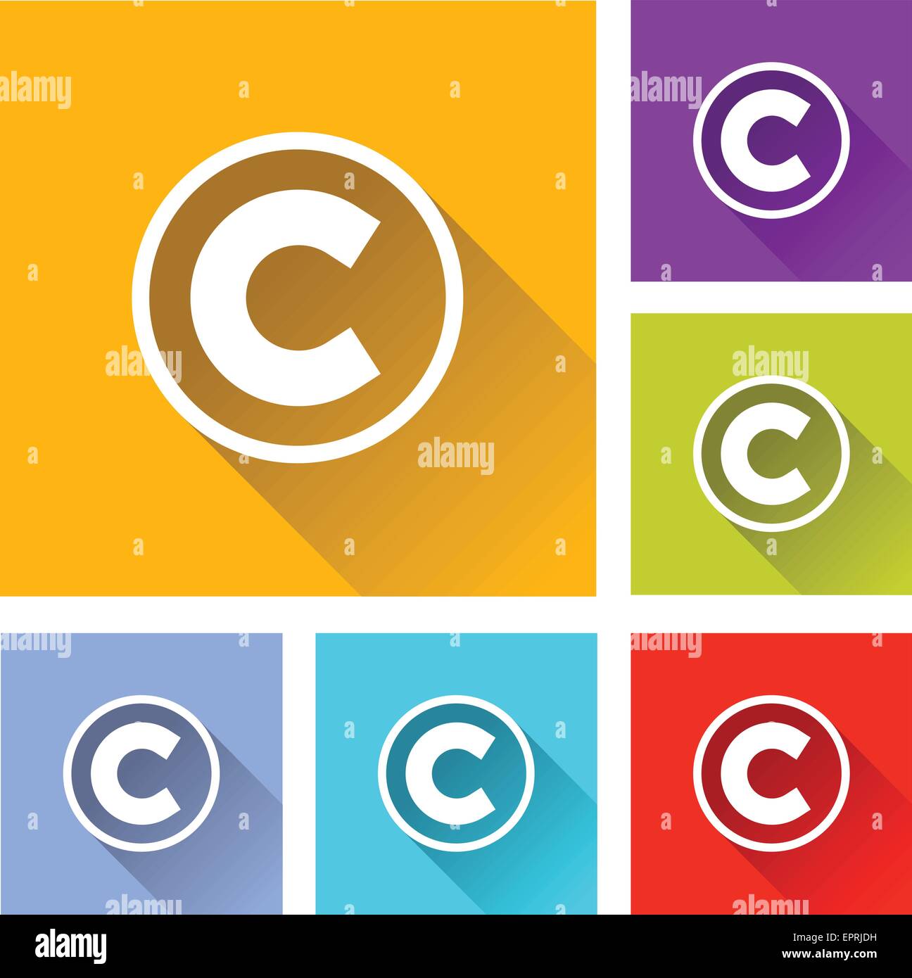 illustration of flat design set icons for copyright Stock Vector Image ...
