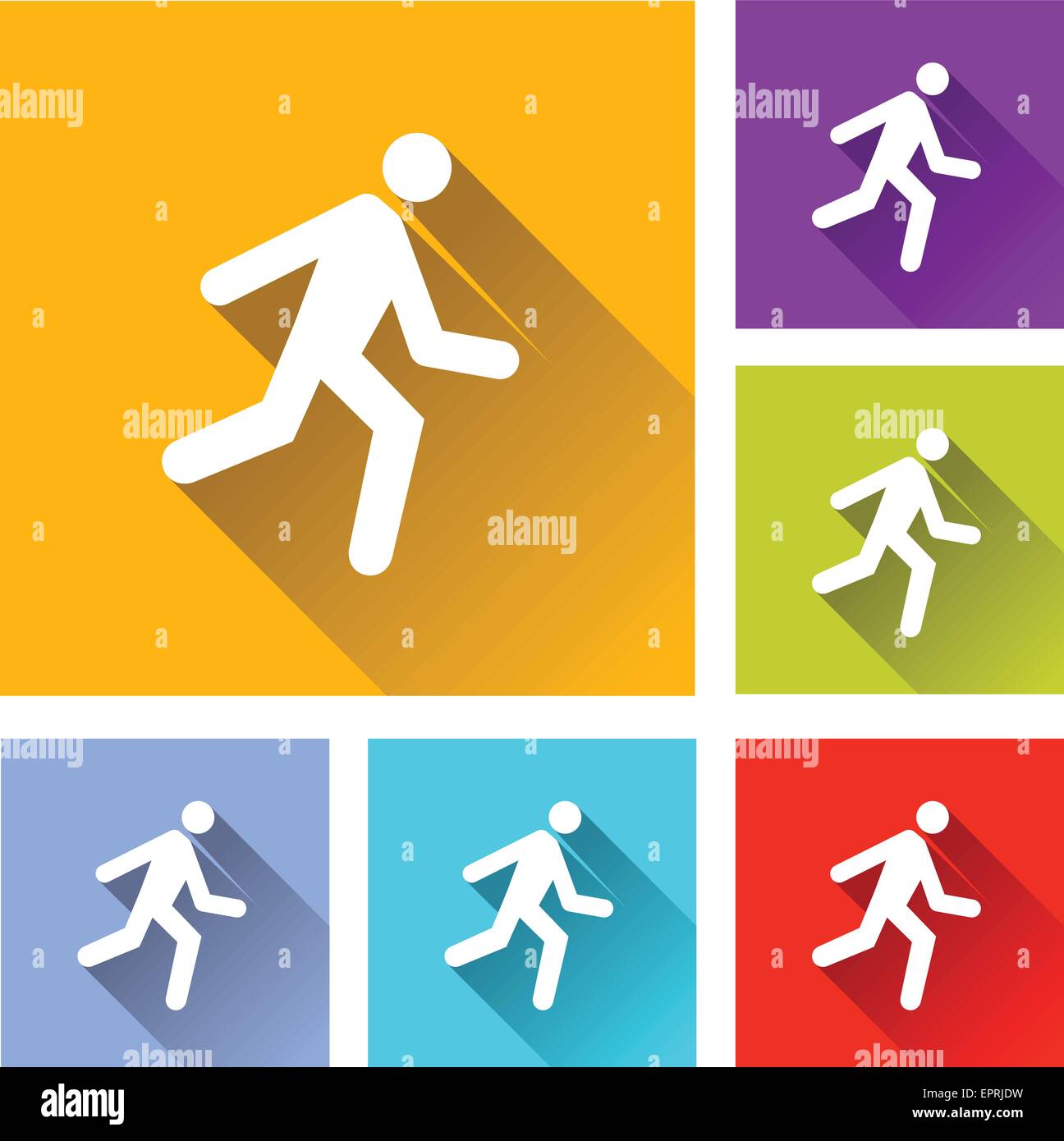 illustration of flat design set icons for run Stock Vector Image & Art ...