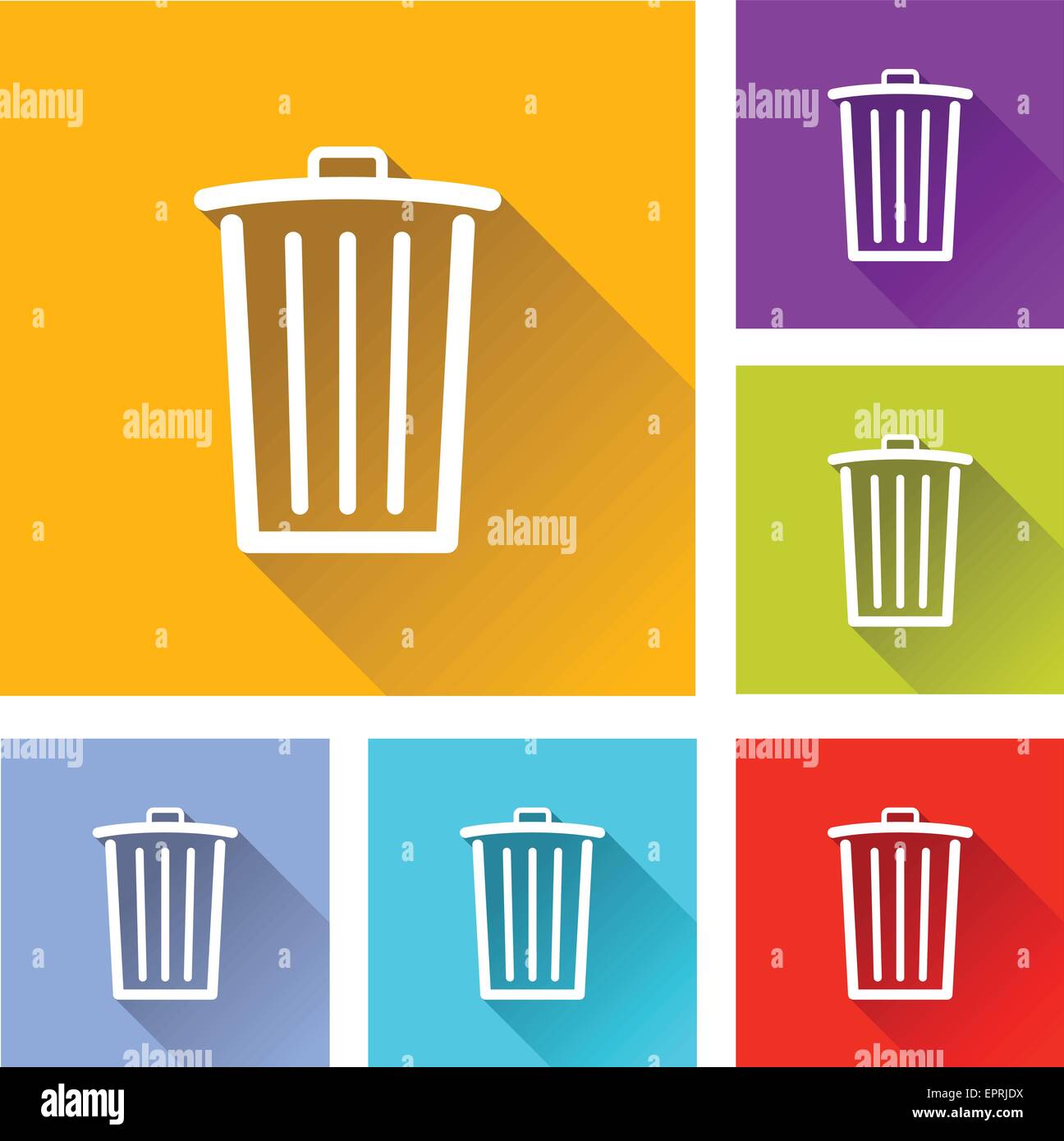 illustration of flat design set icons for delete Stock Vector Image ...