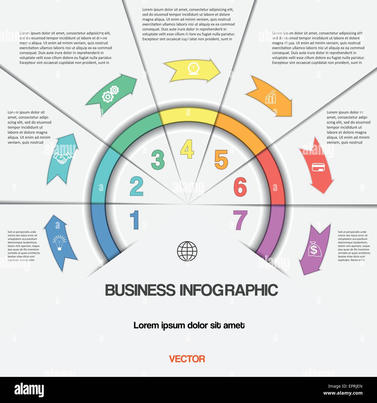 Infographic for success business project template with text areas on ...