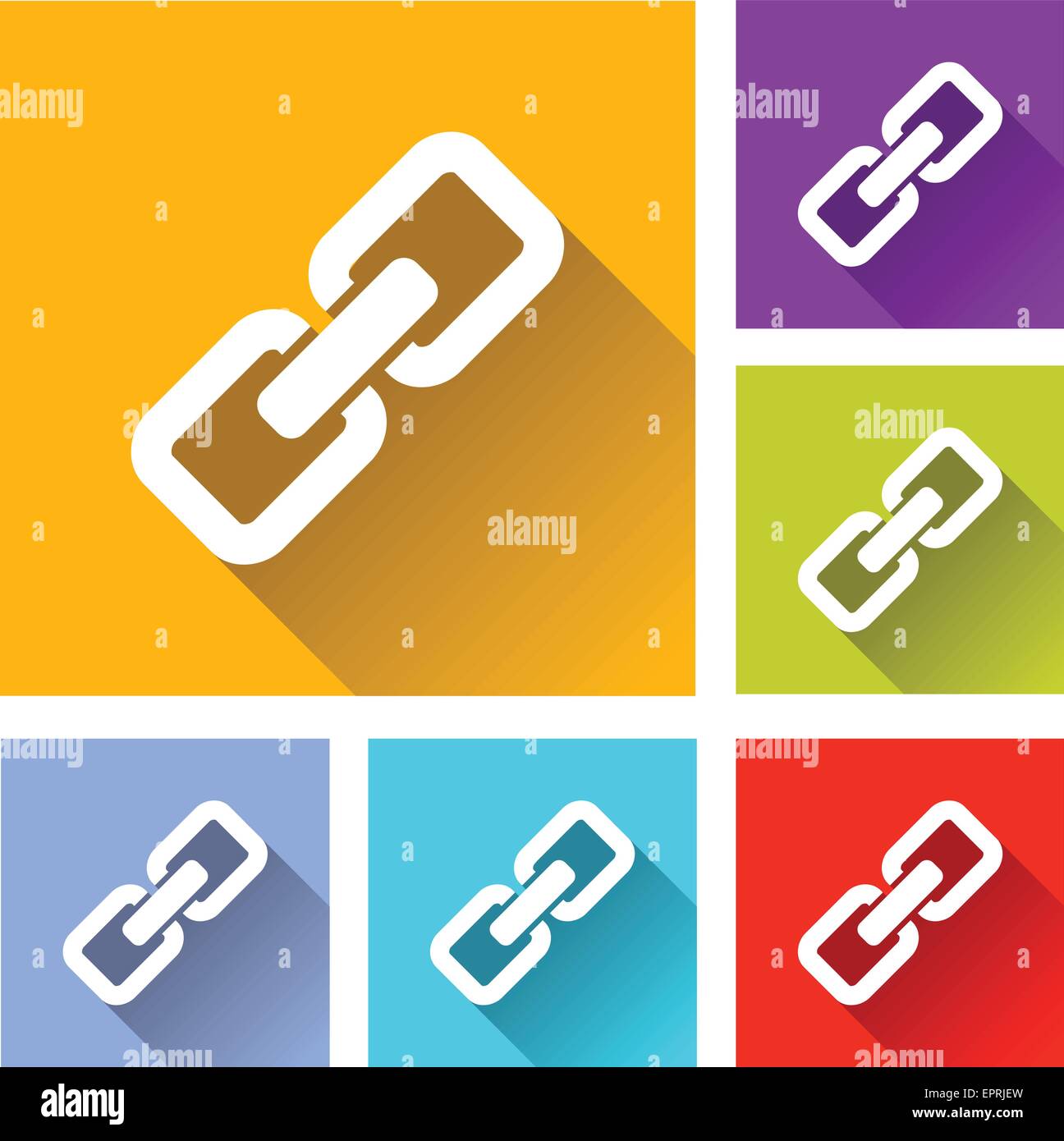 illustration of flat design set icons for link Stock Vector Image & Art ...