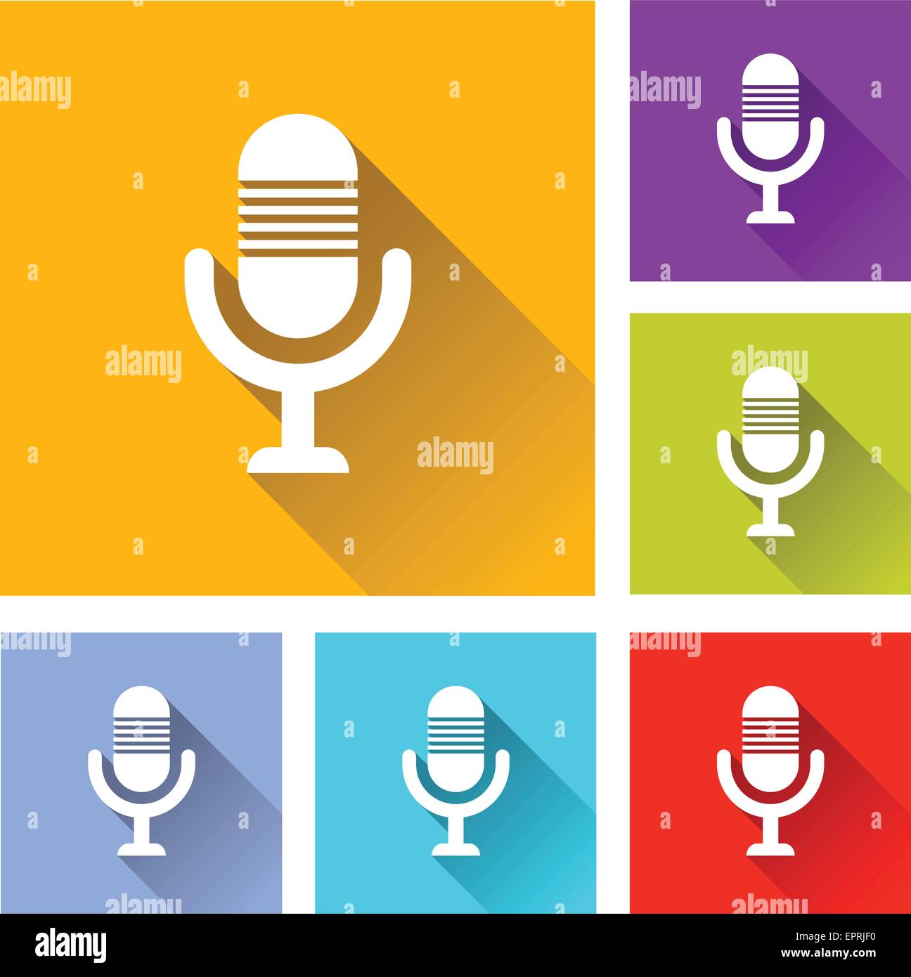 illustration of flat design set icons for microphone Stock Vector Image ...