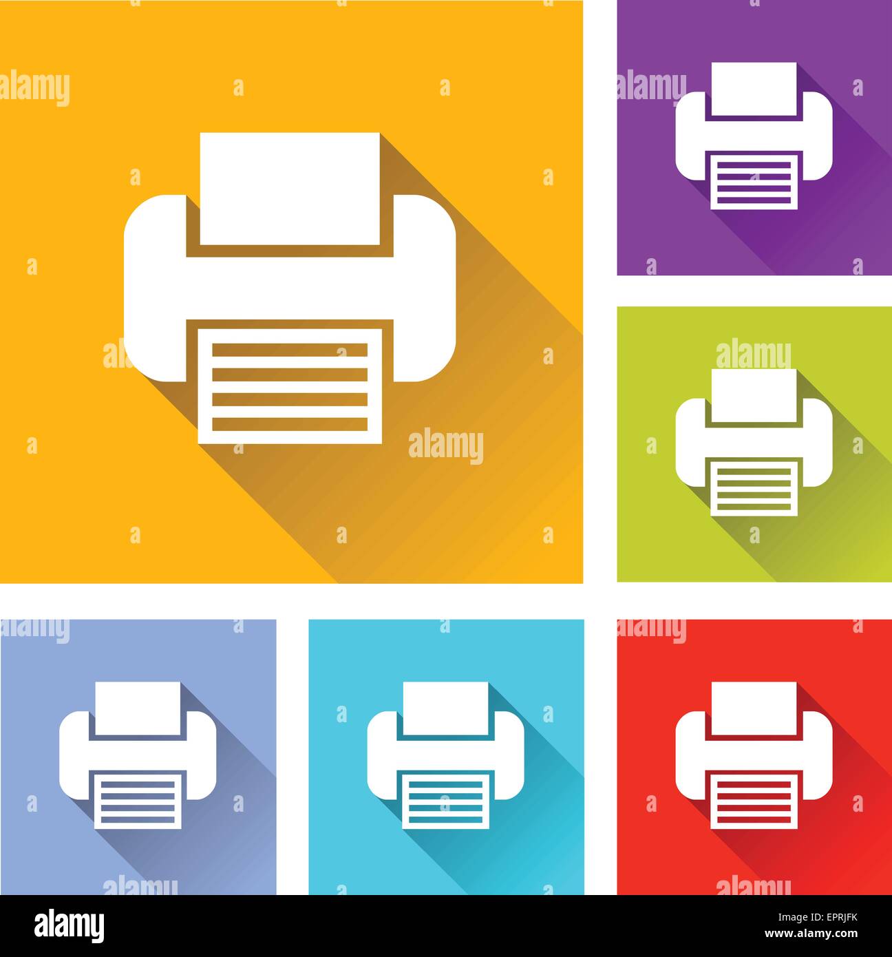 illustration of flat design set icons for printer Stock Vector Image ...