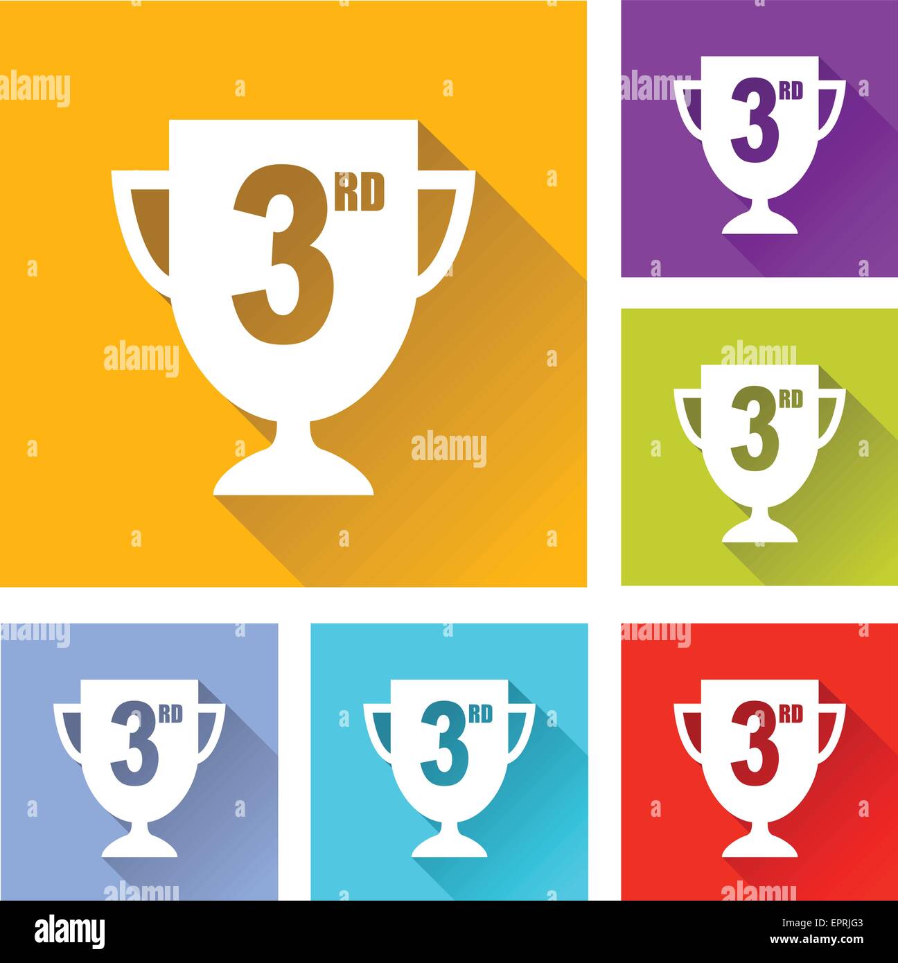 illustration of flat design set icons for cup of third Stock Vector ...