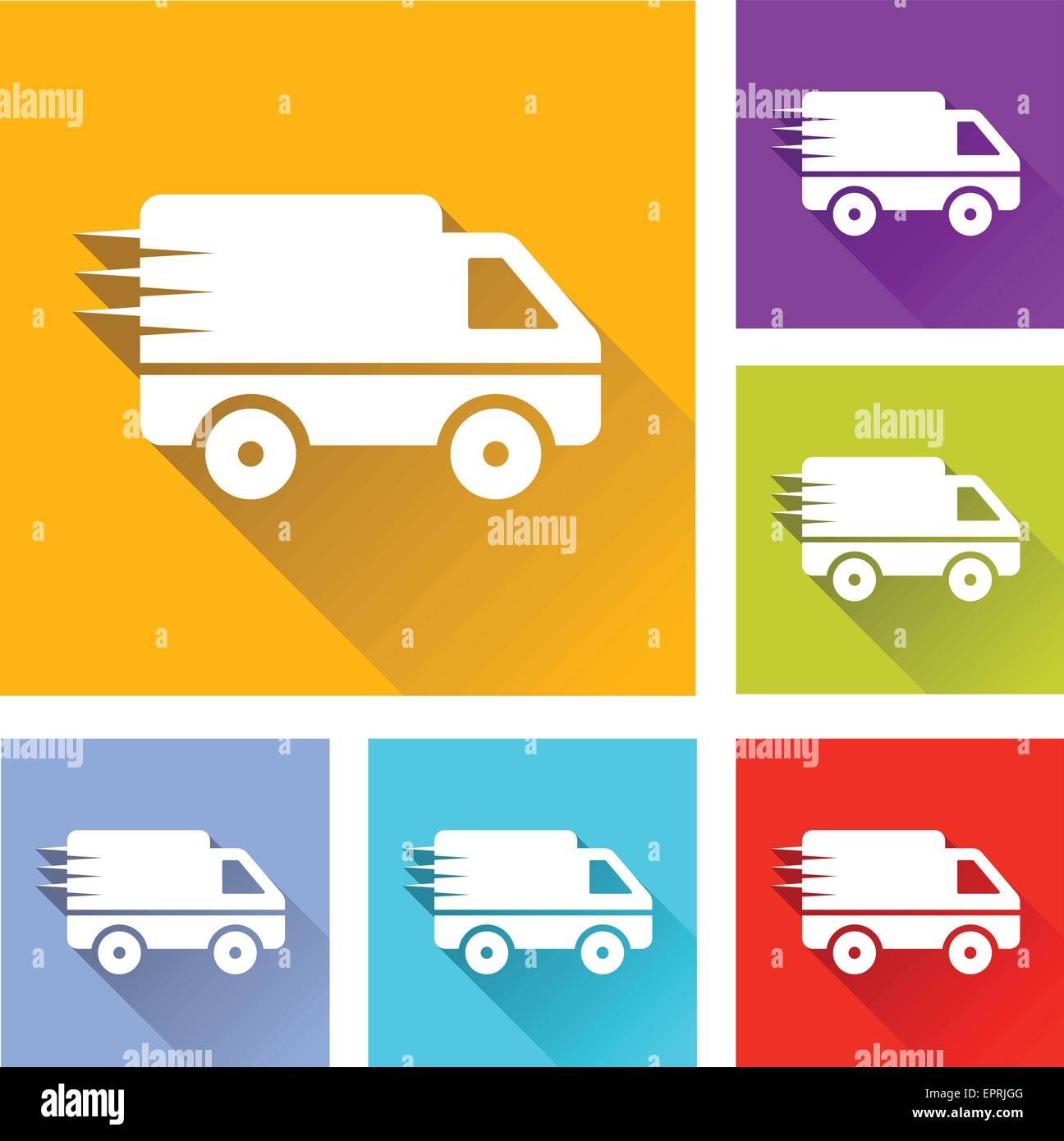 illustration of flat design set icons for van Stock Vector Image & Art ...