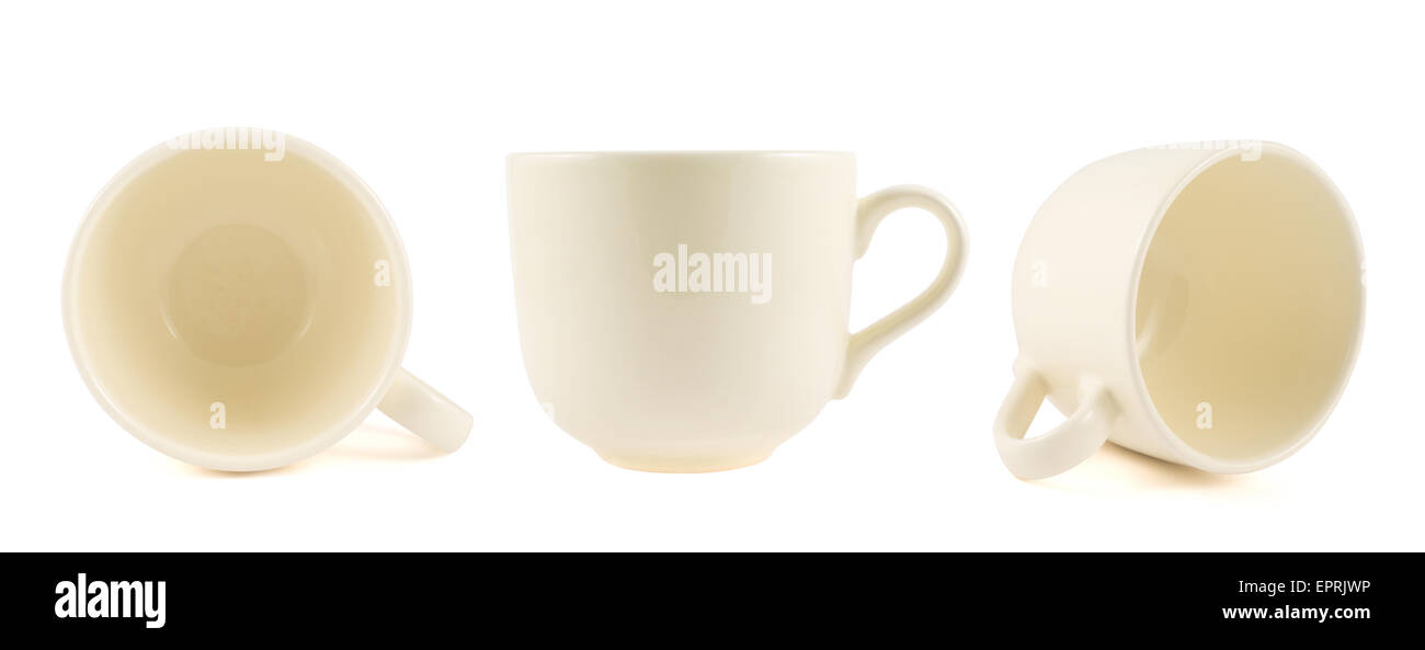Ceramic cream colored cup isolated Stock Photo - Alamy