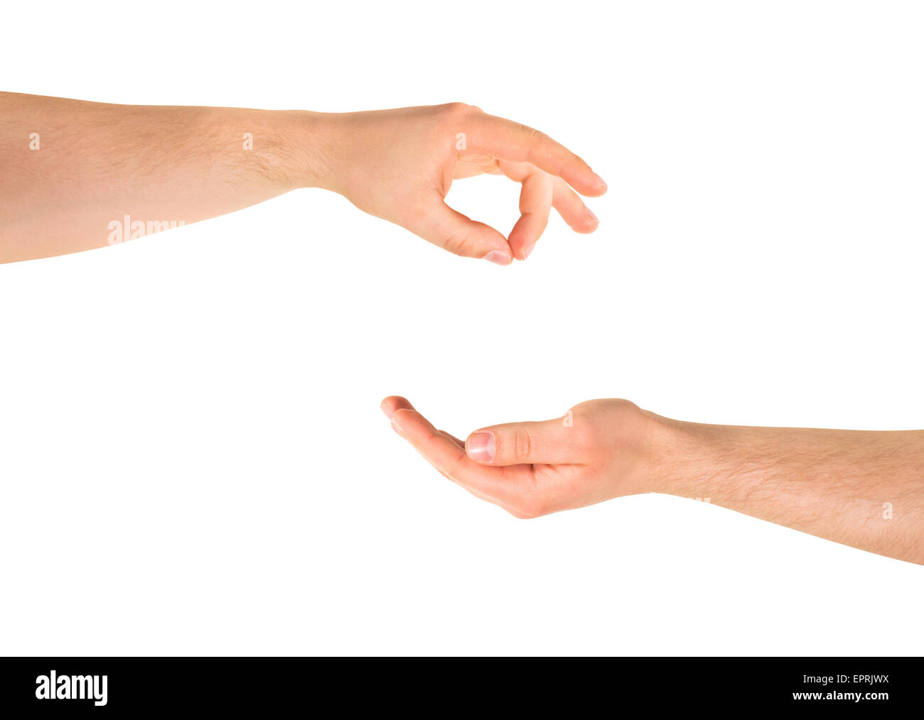Begging for help hand gesture isolated Stock Photo - Alamy
