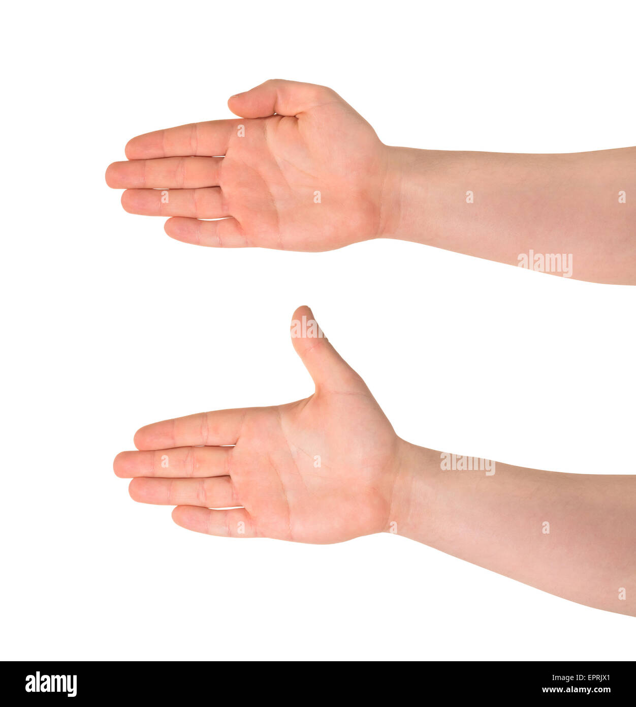 Open palm hand gesture isolated Stock Photo - Alamy