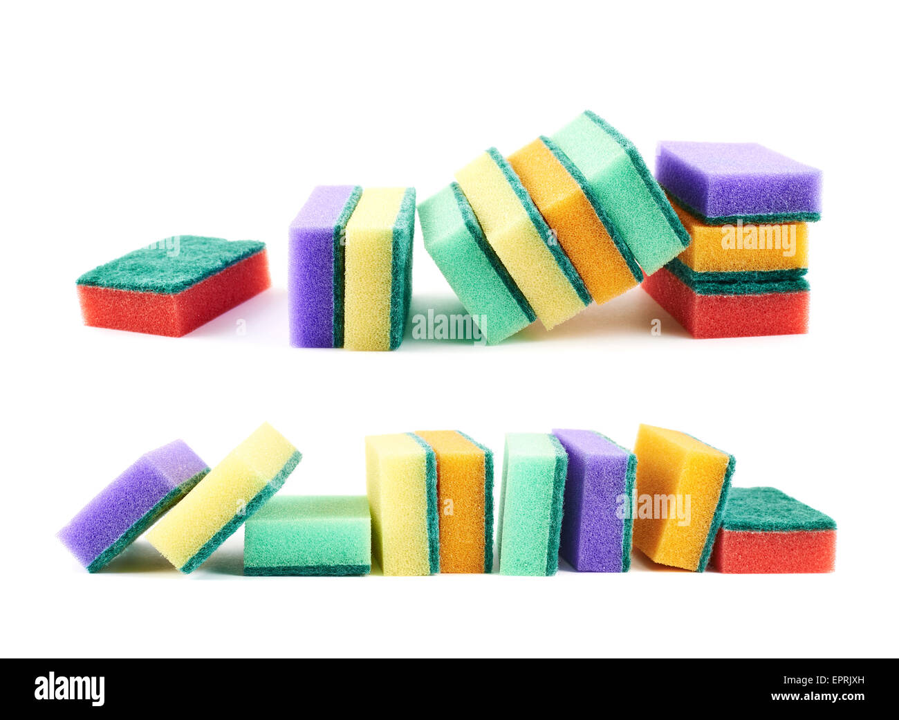 Colorful kitchen sponge composition Stock Photo - Alamy