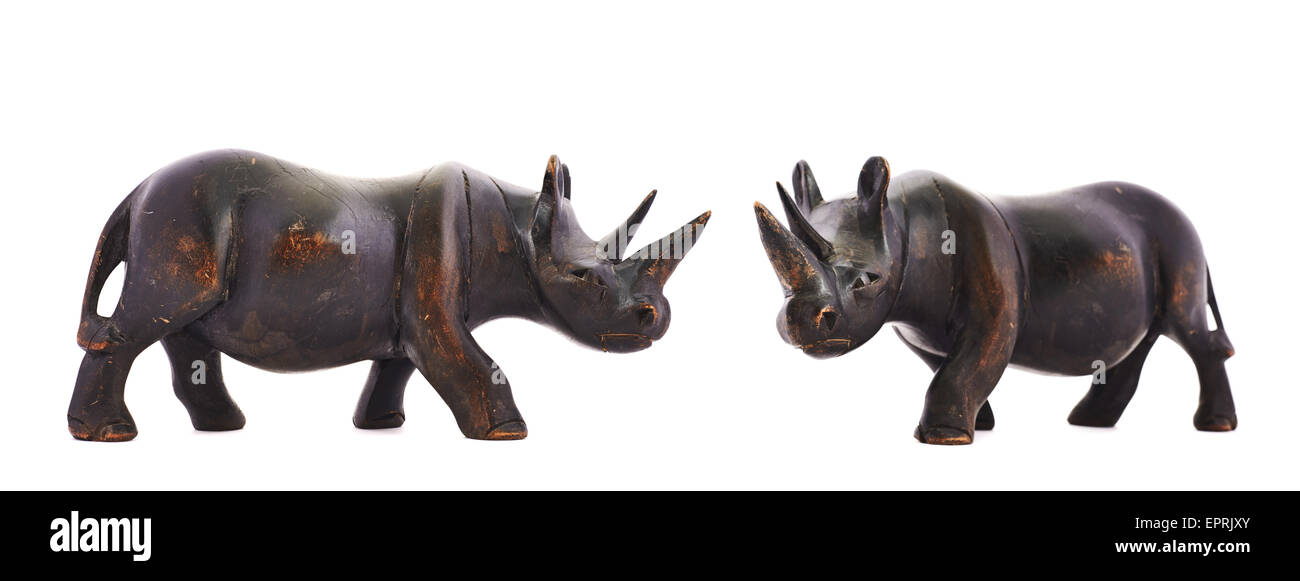 Rhinoceros rhino sculpture isolated Stock Photo - Alamy