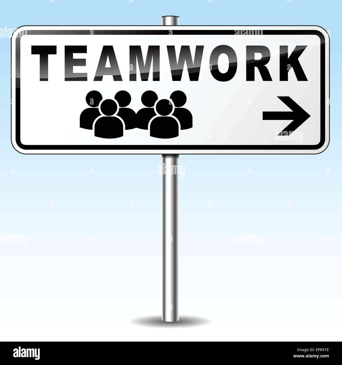 illustration of teamwork sign on sky background Stock Vector Image ...