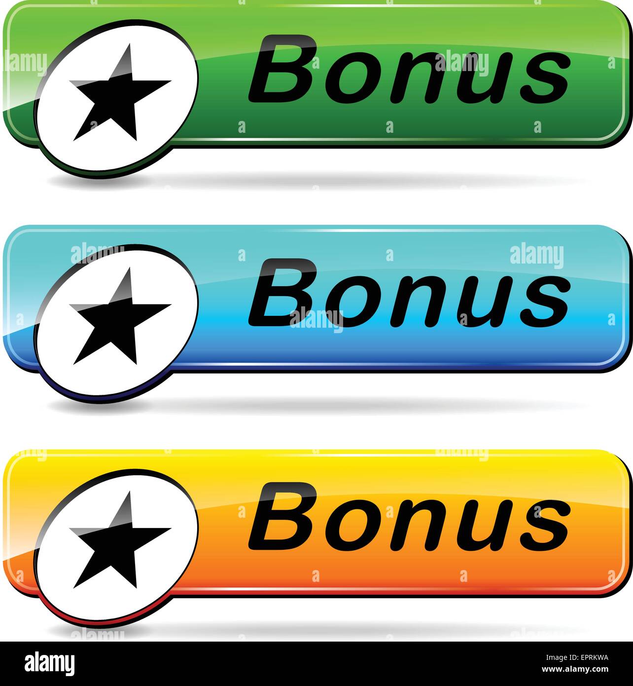 illustration of three web buttons for bonus Stock Vector Image & Art ...