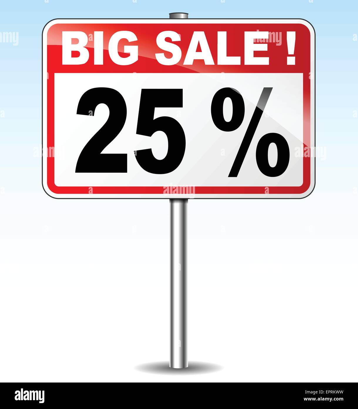 illustration of twenty five percent sale road sign Stock Vector Image ...