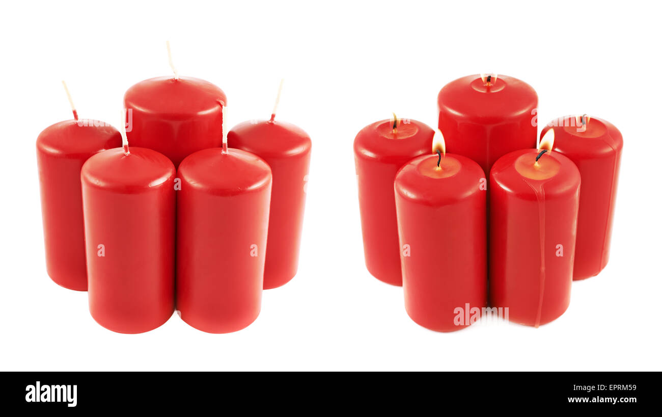Closeup burning red advent Cut Out Stock Images & Pictures - Alamy