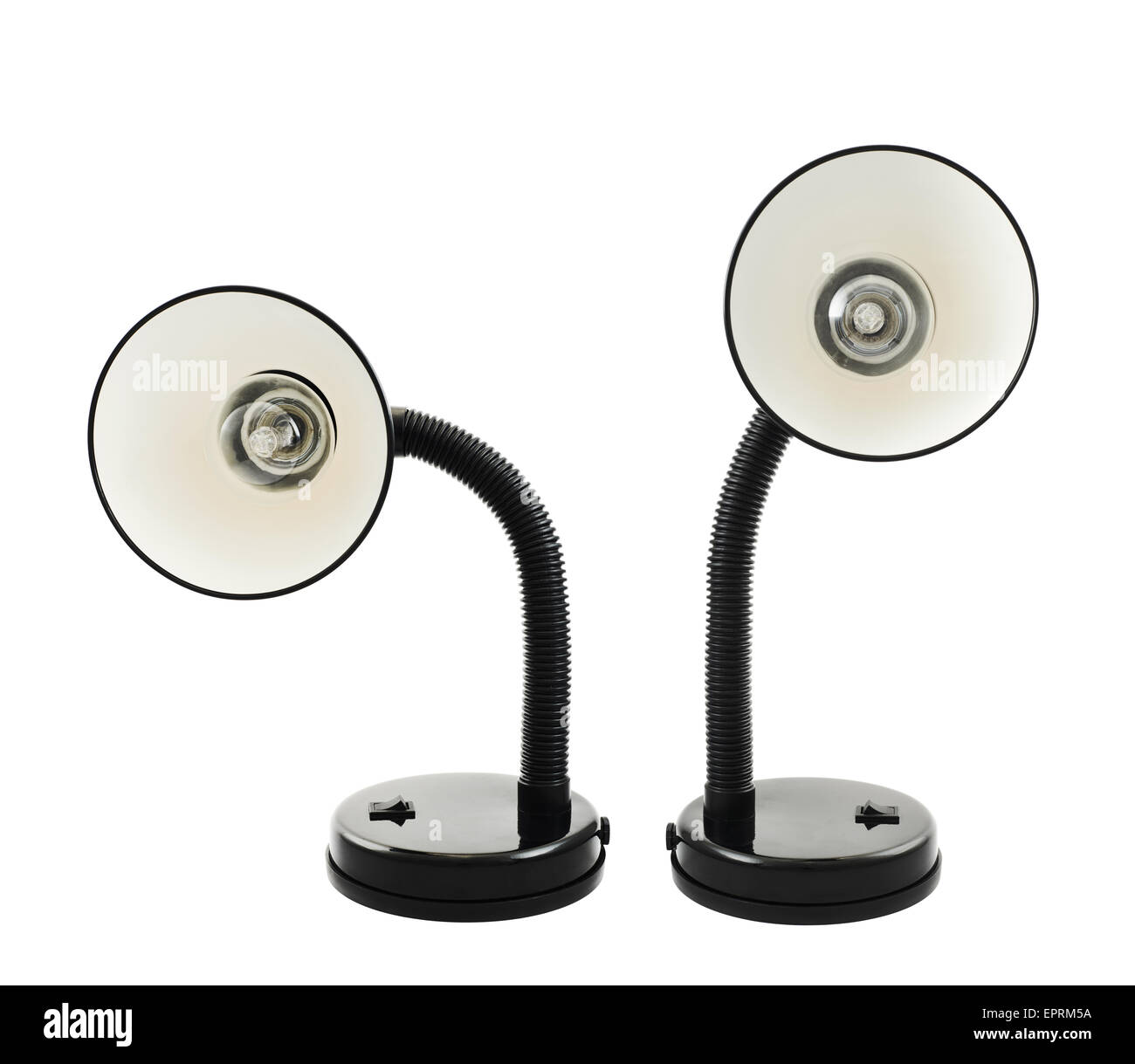 Black office table lamp isolated Stock Photo - Alamy