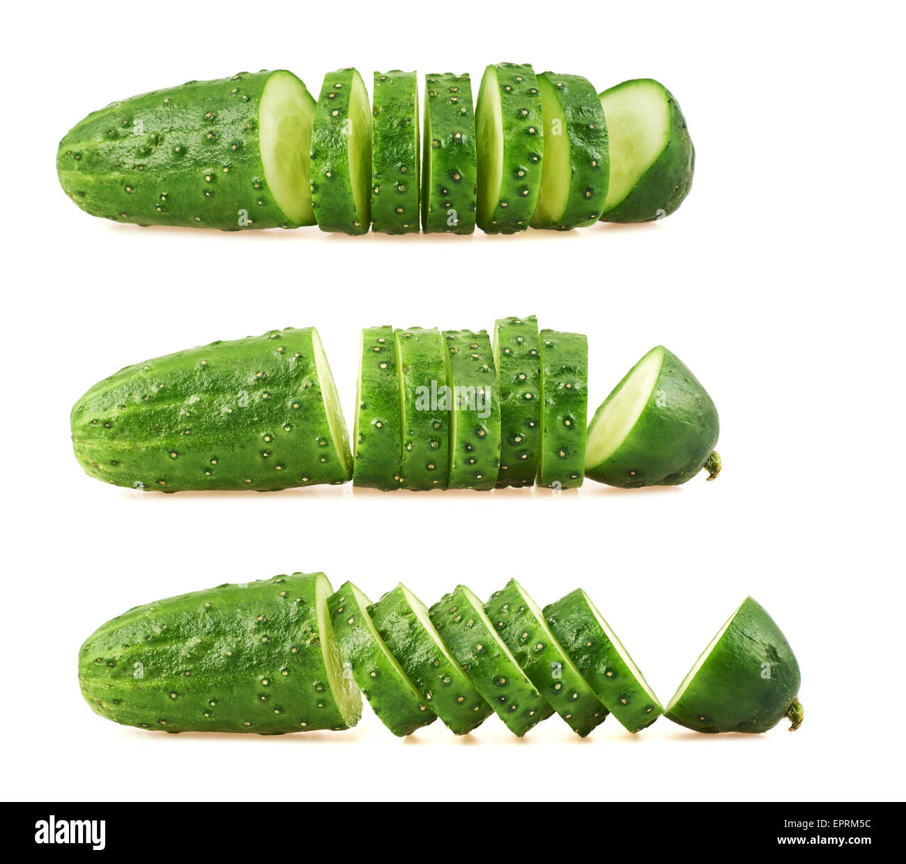 Sliced cucumber isolated Stock Photo - Alamy