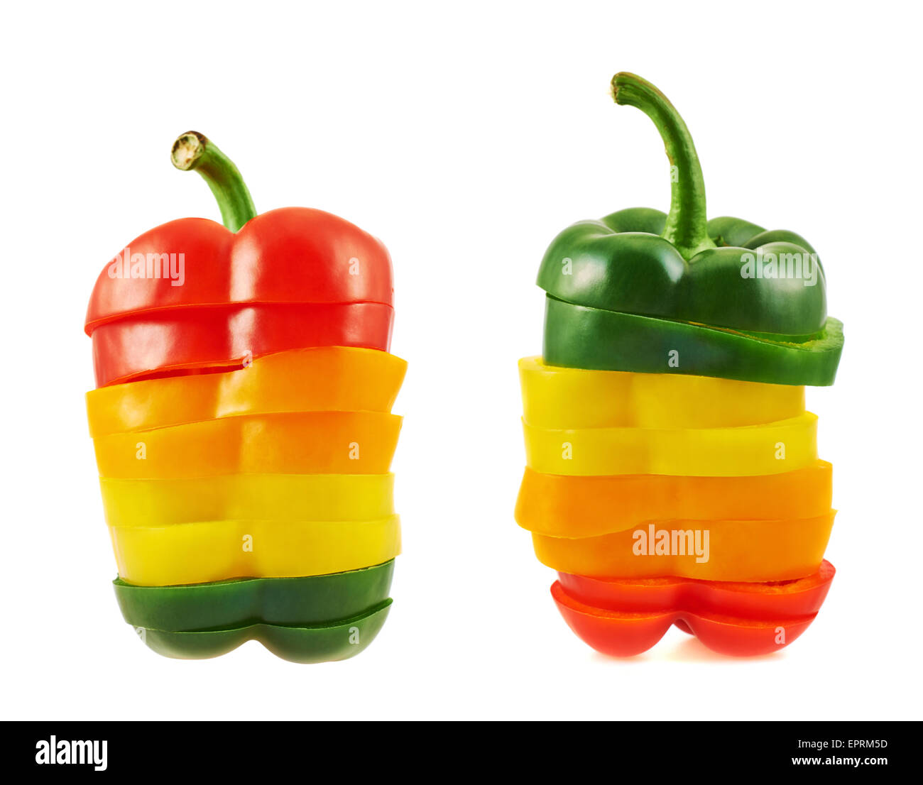 Sliced sweet bell pepper isolated Stock Photo - Alamy