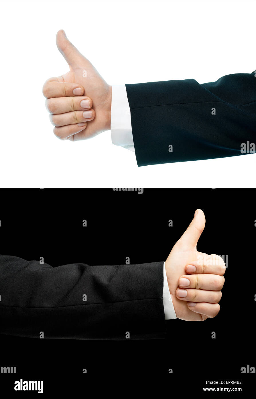 Caucasian hand in a business suit isolated Stock Photo - Alamy