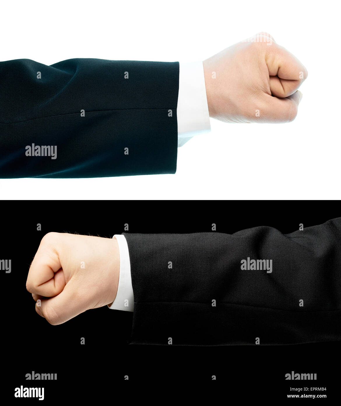 Caucasian hand in a business suit isolated Stock Photo - Alamy