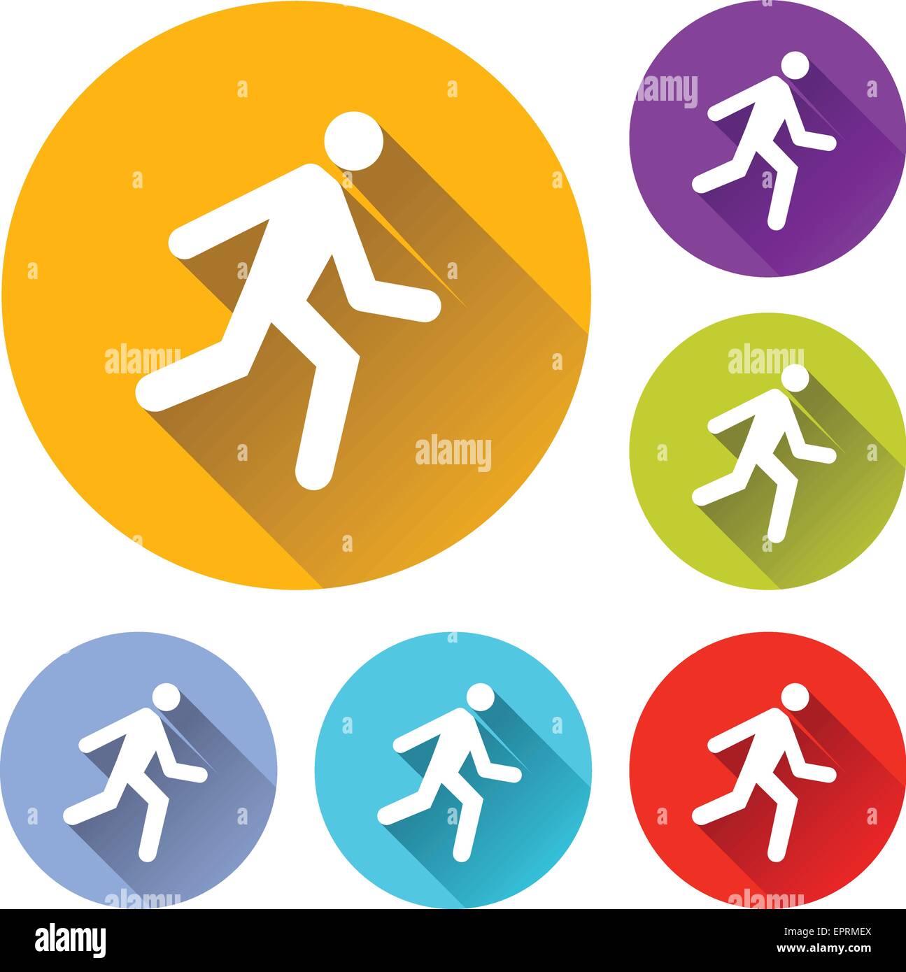 vector illustration of six colorful run icons Stock Vector Image & Art ...