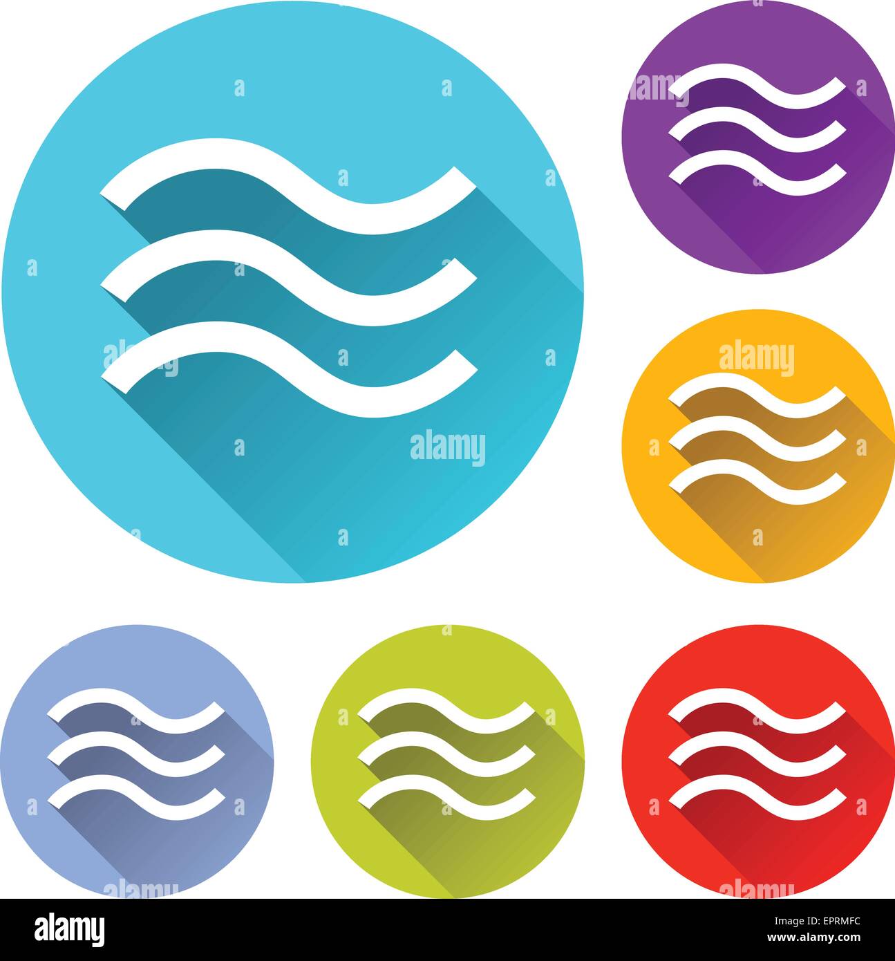 vector illustration of six colorful flood icons Stock Vector Image ...