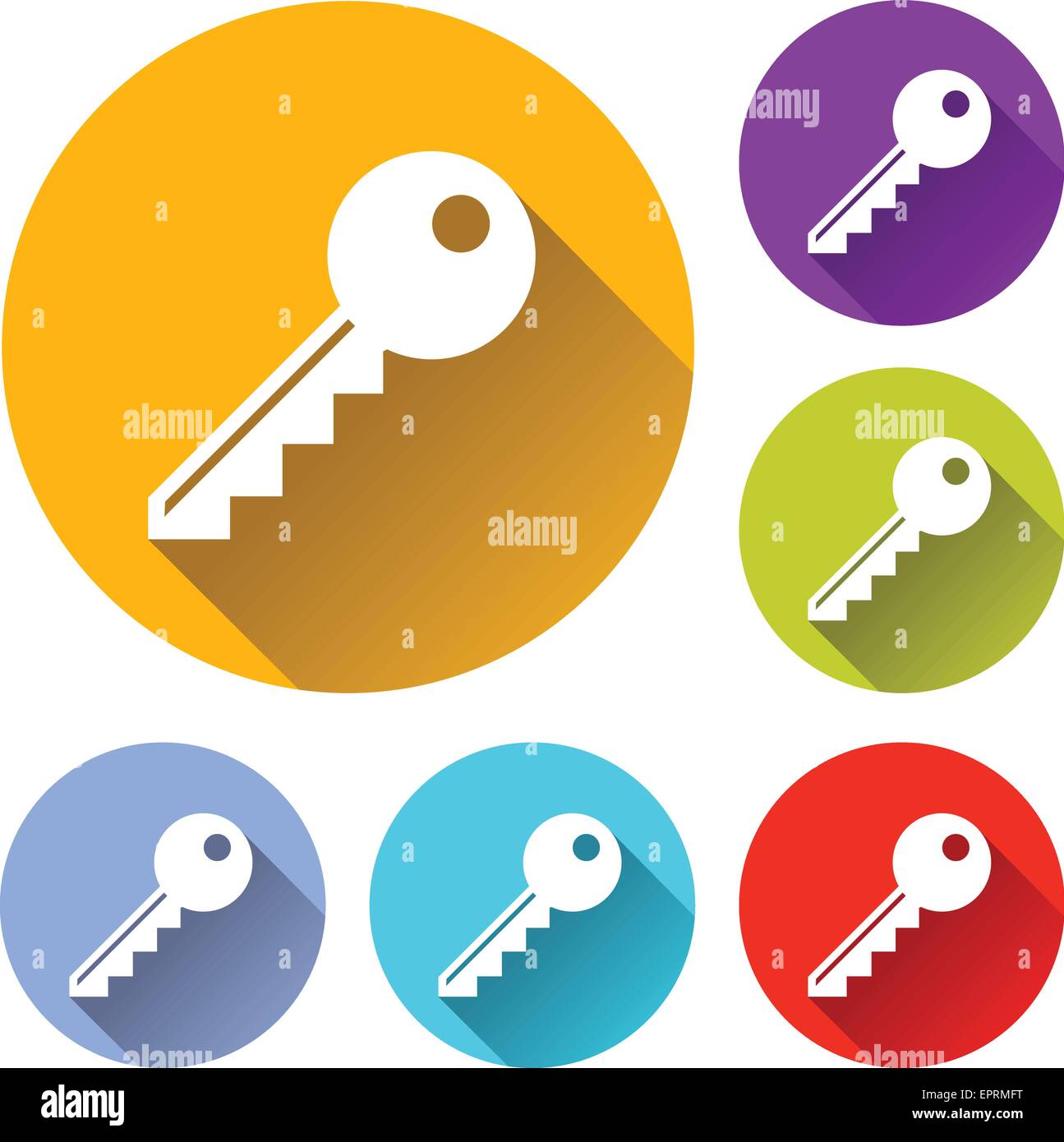 vector illustration of six colorful key icons Stock Vector Image & Art ...