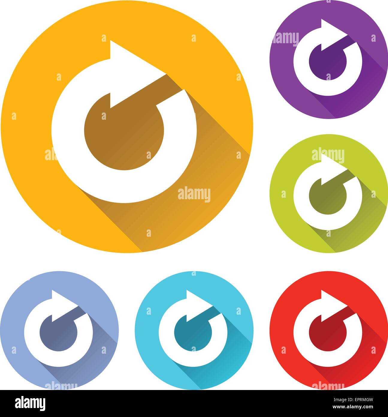 vector illustration of six colorful reload icons Stock Vector Image ...