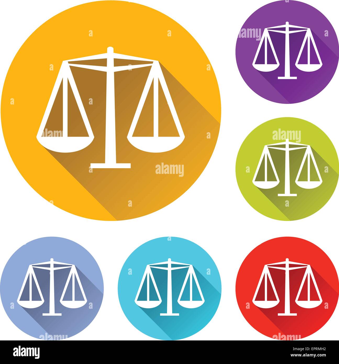 vector illustration of six colorful scales icons Stock Vector Image ...
