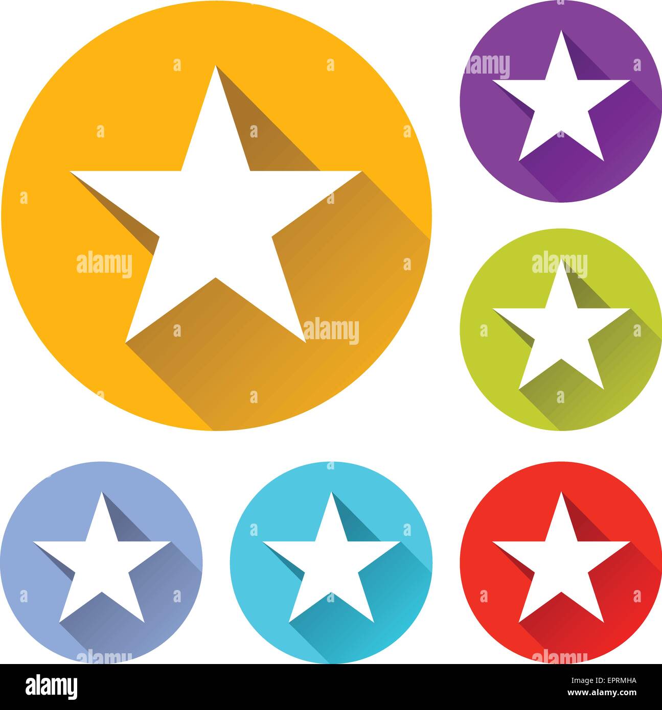 vector illustration of six colorful star icons Stock Vector Image & Art ...