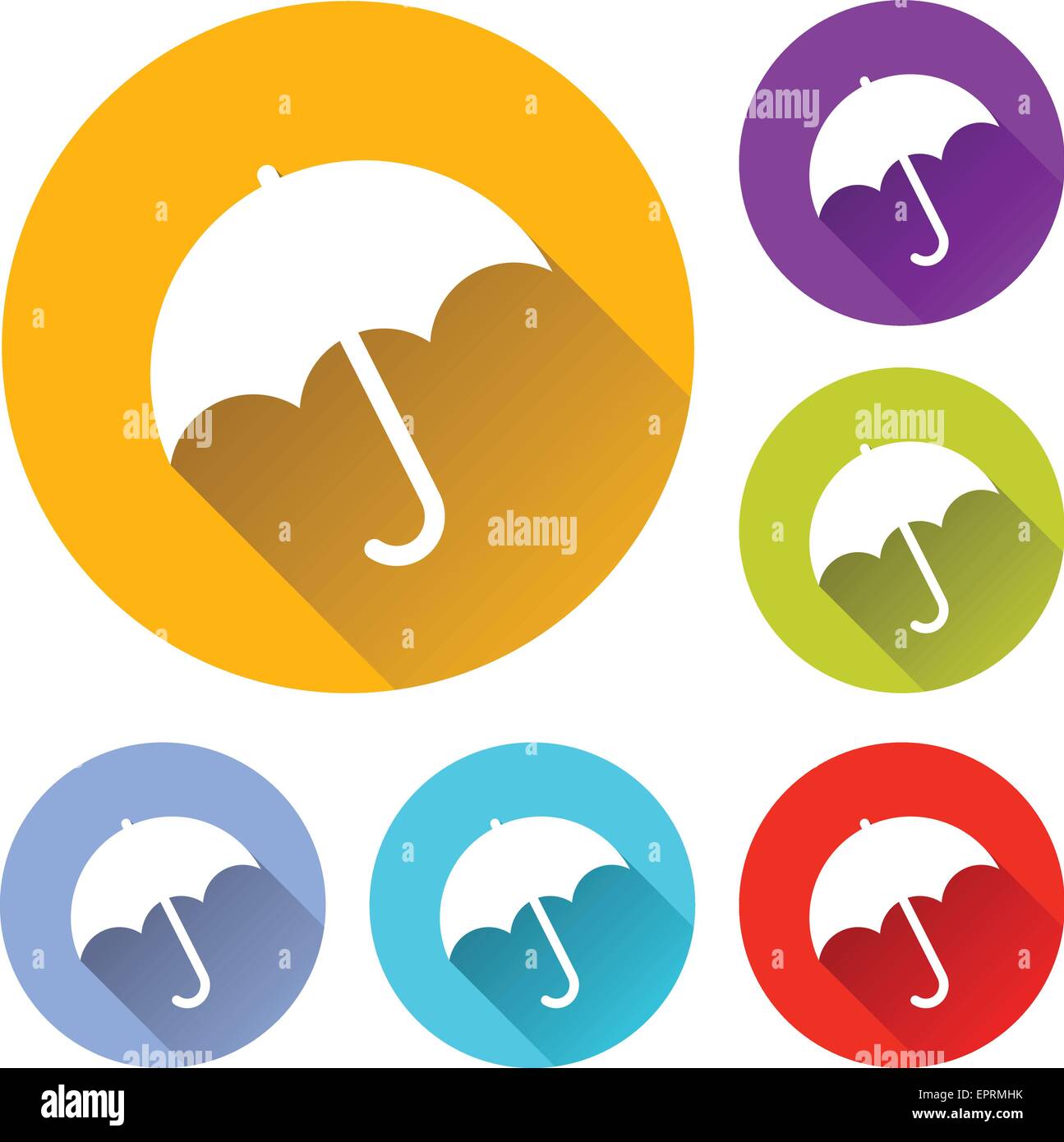 vector illustration of six colorful umbrella icons Stock Vector Image ...
