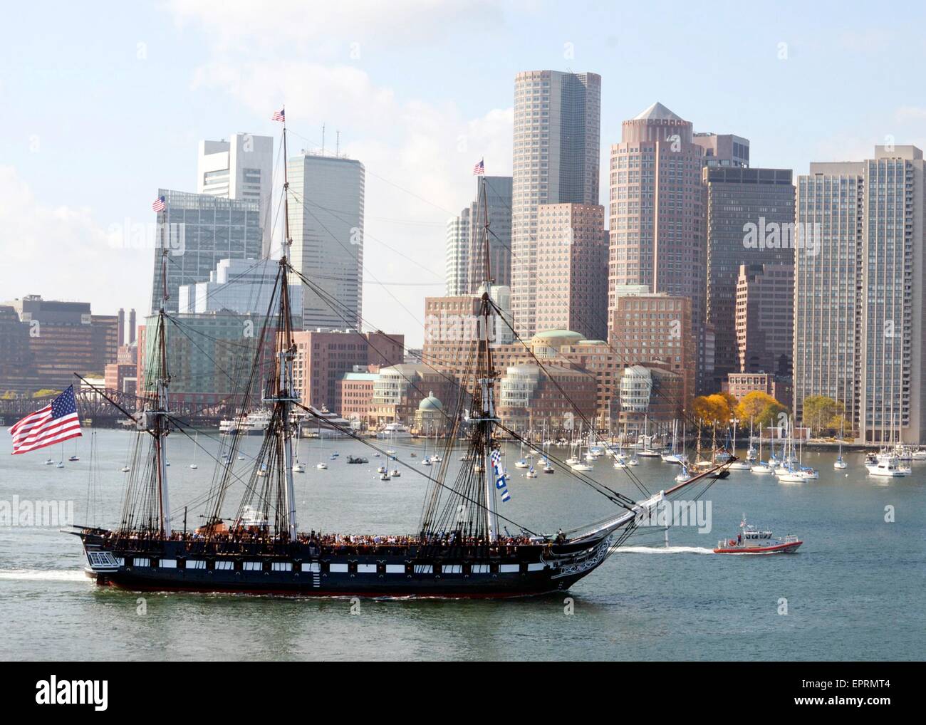 Uss constitution boston aerial hi-res stock photography and images - Alamy