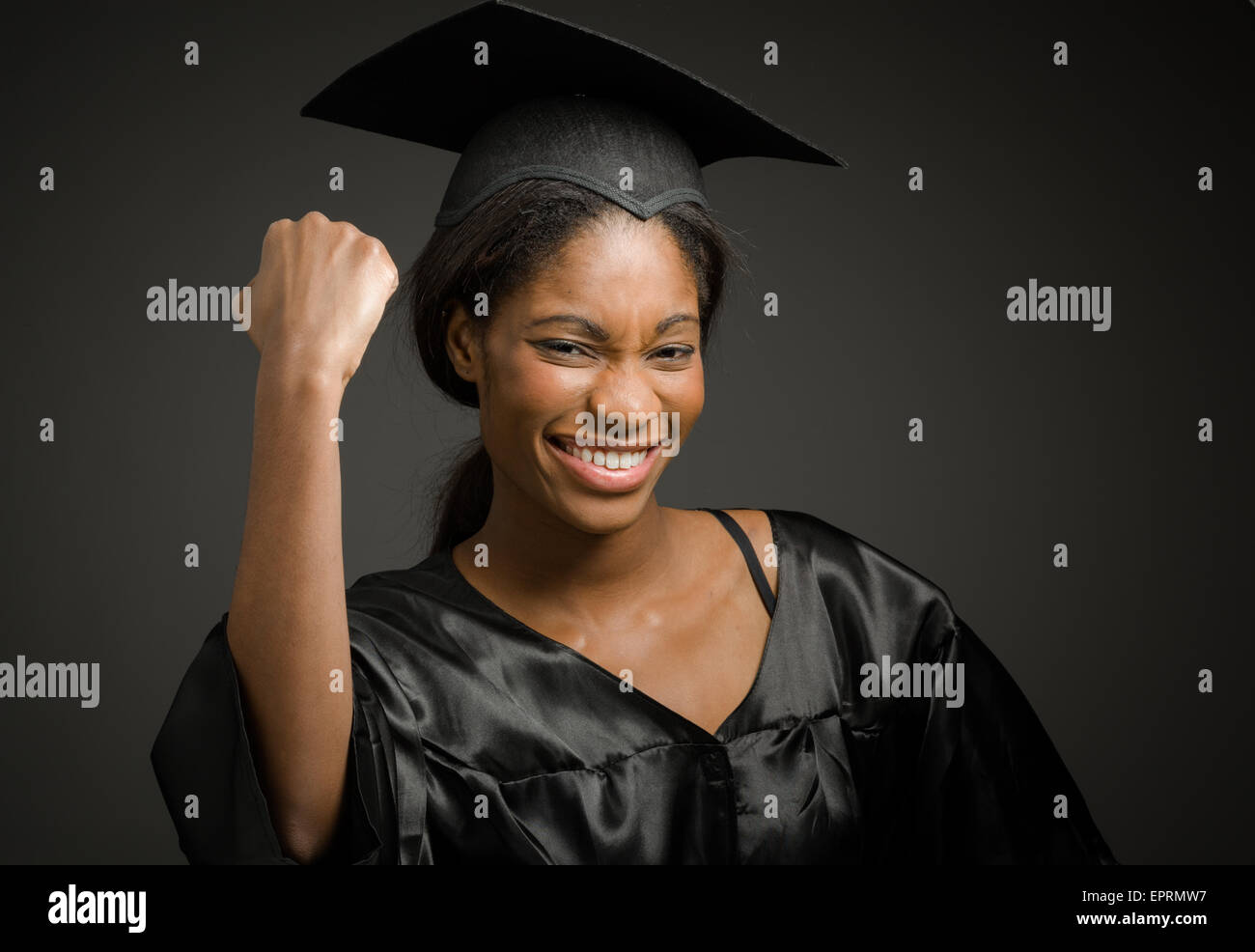 Model isolated on plain background in studio success Stock Photo - Alamy