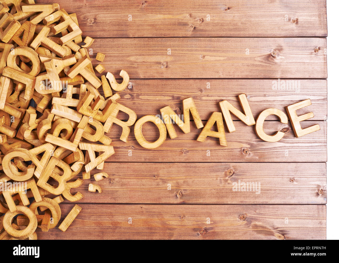 Word romance made with wooden letters Stock Photo - Alamy