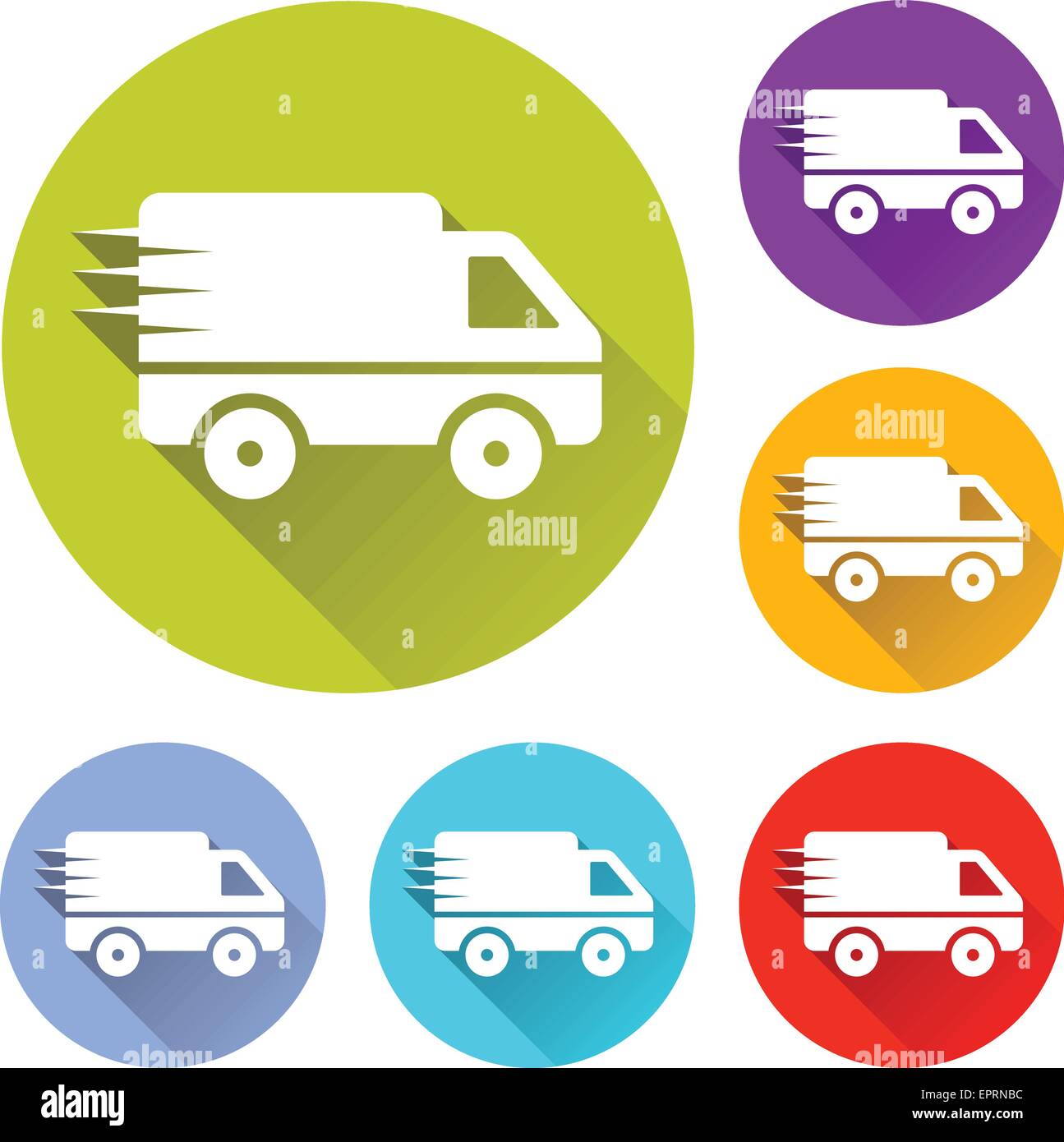 vector illustration of six colorful van icons Stock Vector Image & Art ...
