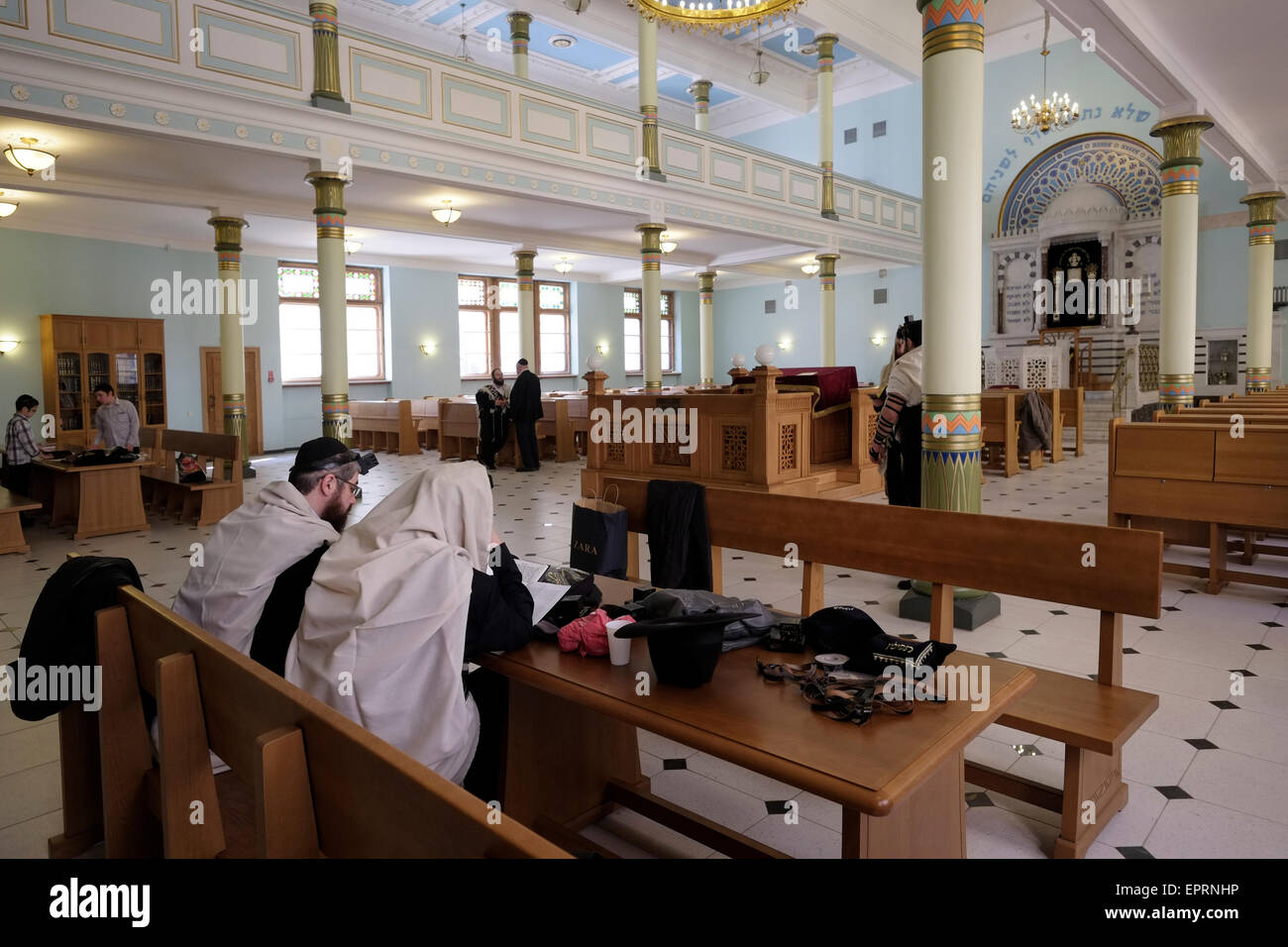 Jewish worshipers in Riga Synagogue, also called Peitav Shul in ...