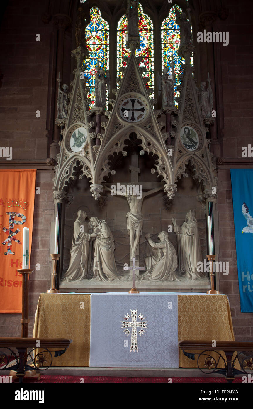 Crucifixion reredos in St. Philip and St. James Church, Hallow ...