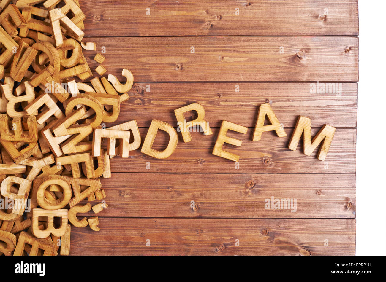 Word dream made with wooden letters Stock Photo - Alamy